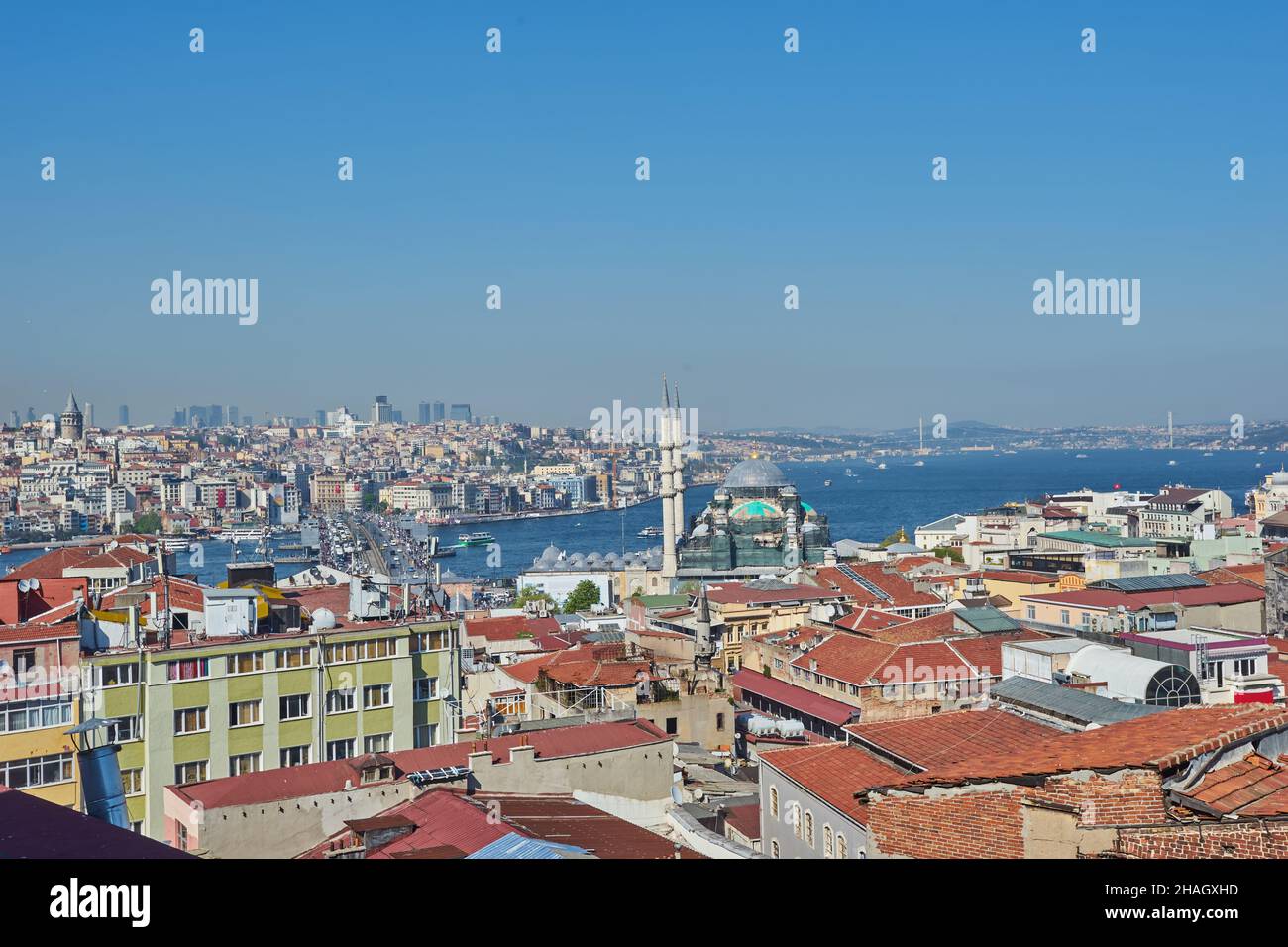 Panoramic view of Istanbul, Turkey. Istanbul through the domes and ...
