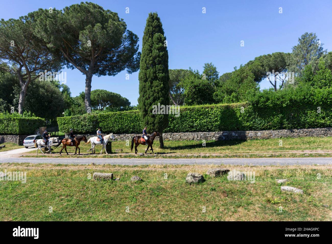 Via Appia Antica, Appian Way, Horse ride, Rome, Italy, Europe Stock ...