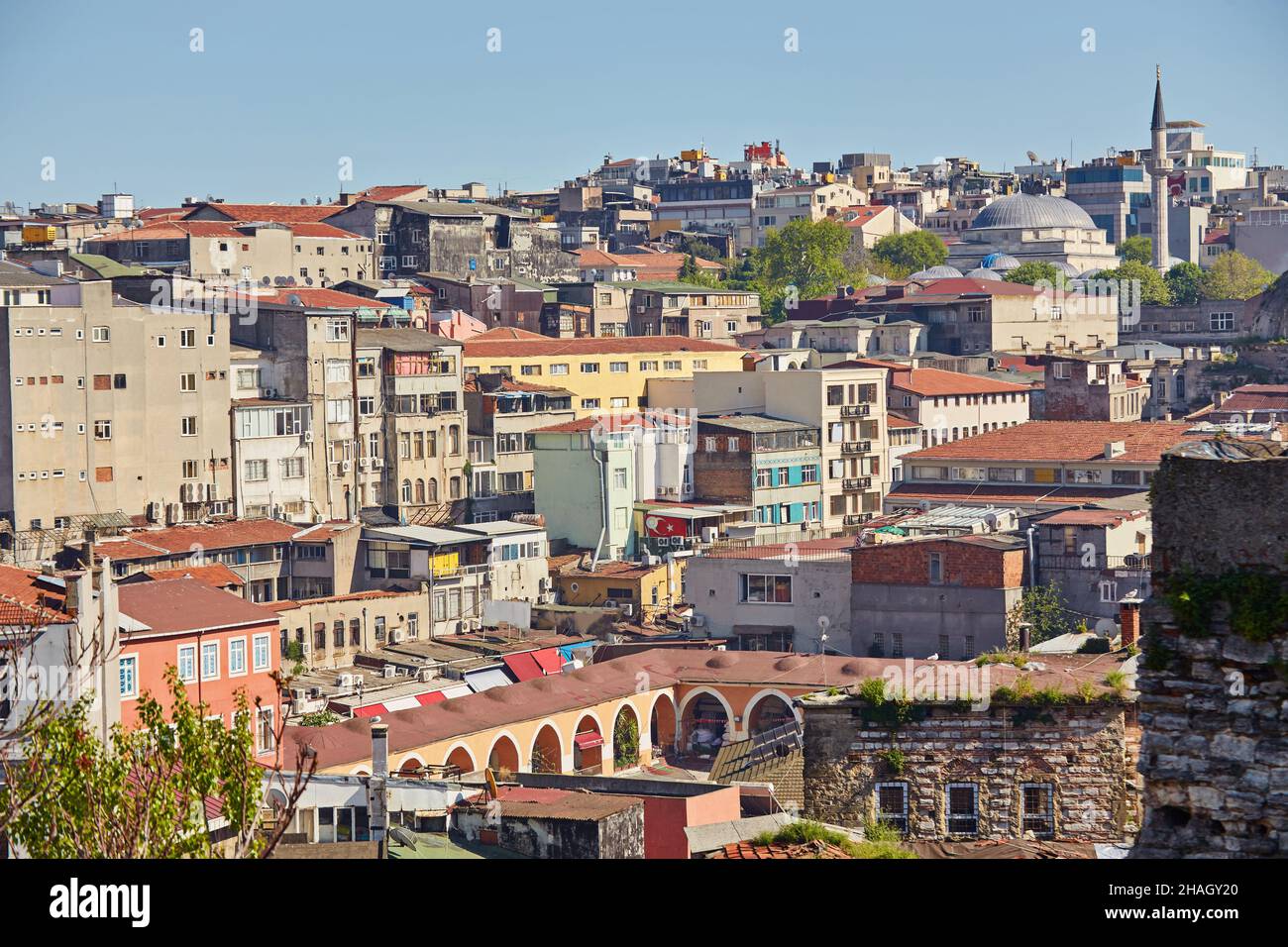 Astonishing view of Istanbul. Beautiful view of historic center of ...