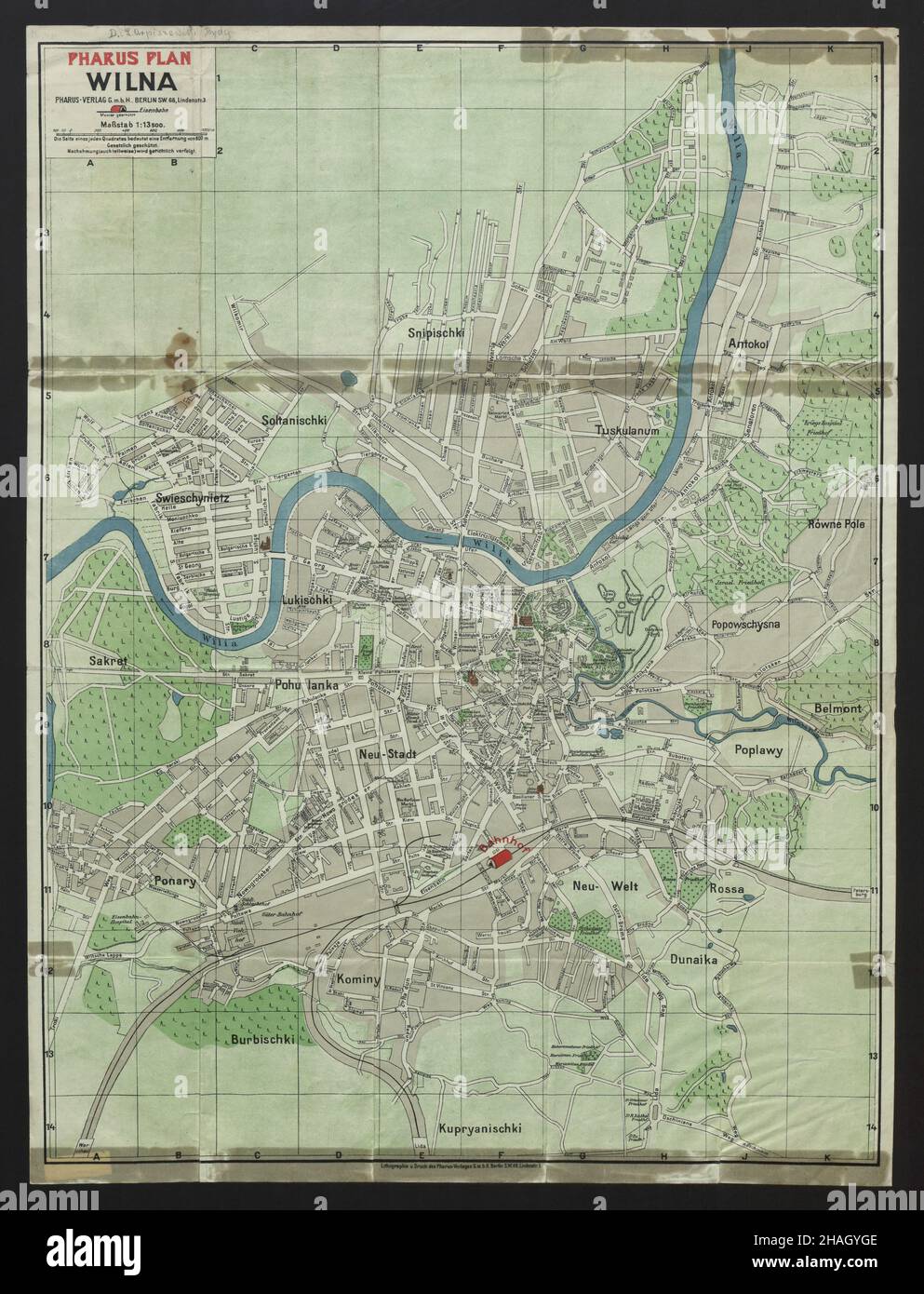 Wilno Plan, Old Wilno City, Retro Wilno Map, Map of Wilno, Vilnius Map ...