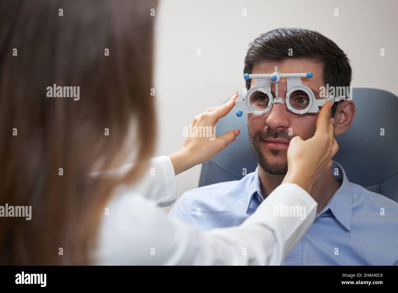 Male ophthalmologist trial frame hi-res stock photography and images ...