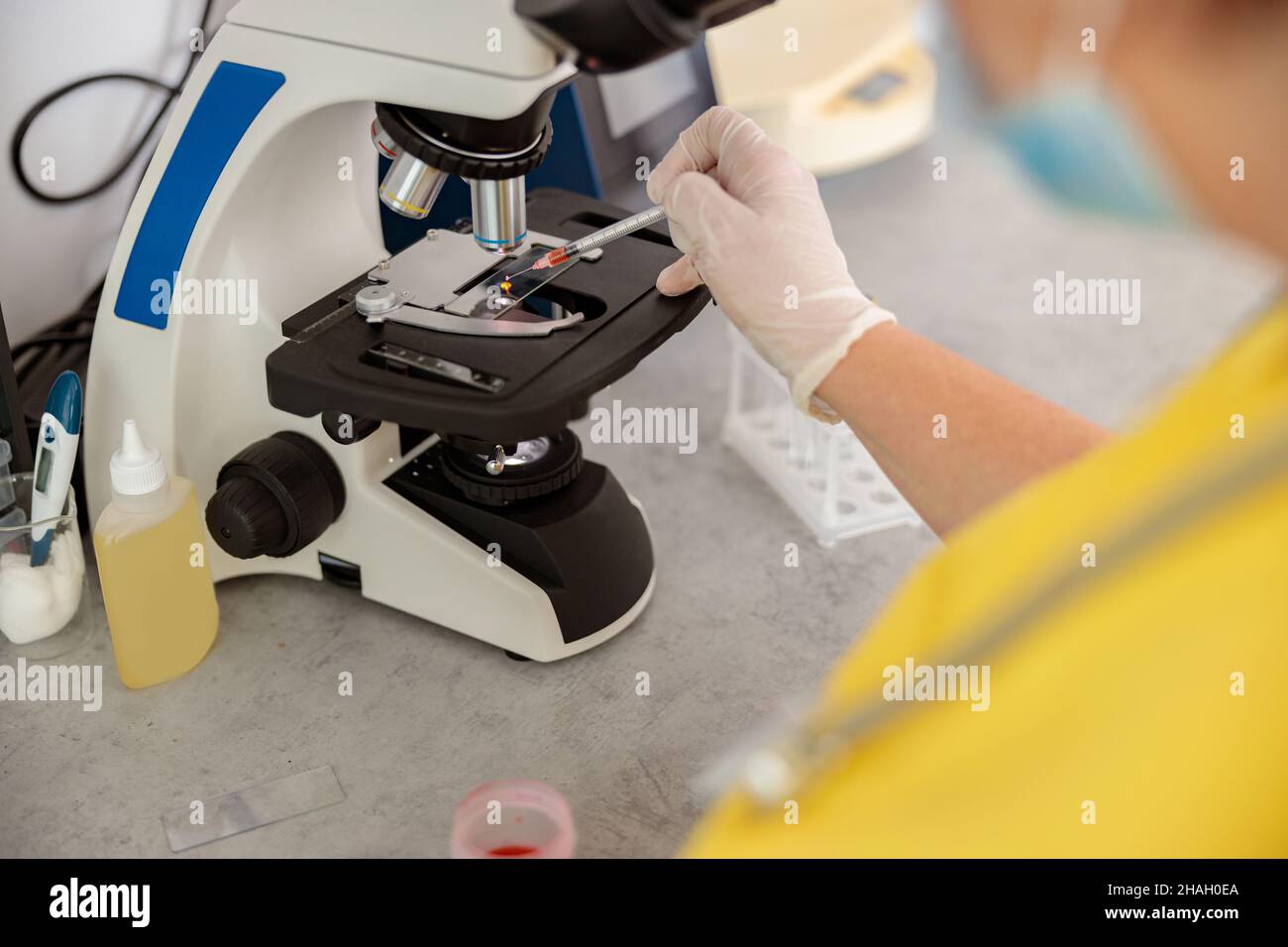 Female vet scientist doing tests in modern laboratory Stock Photo - Alamy