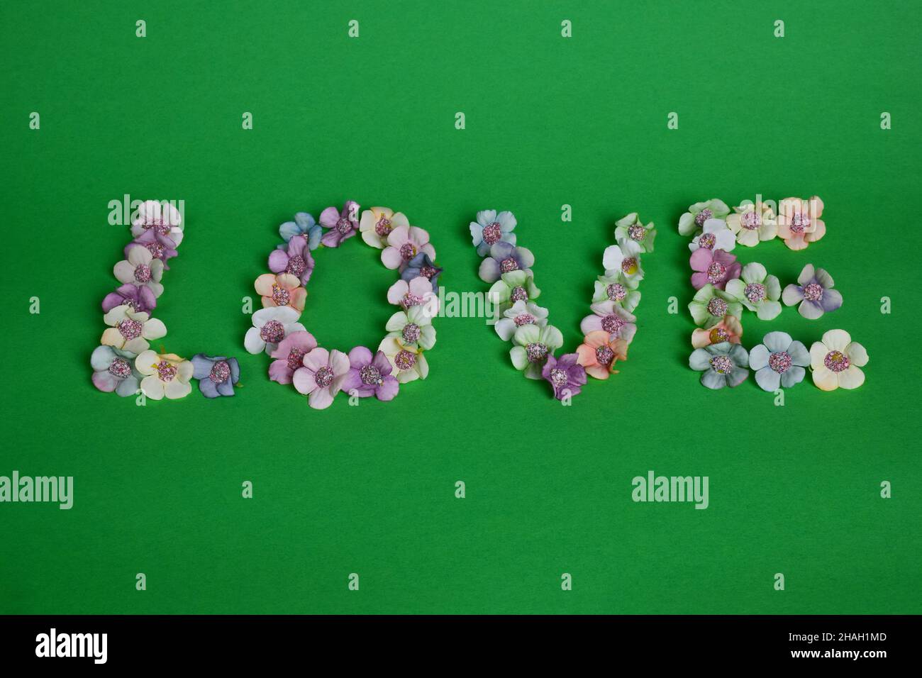 Love flower word hi-res stock photography and images - Alamy