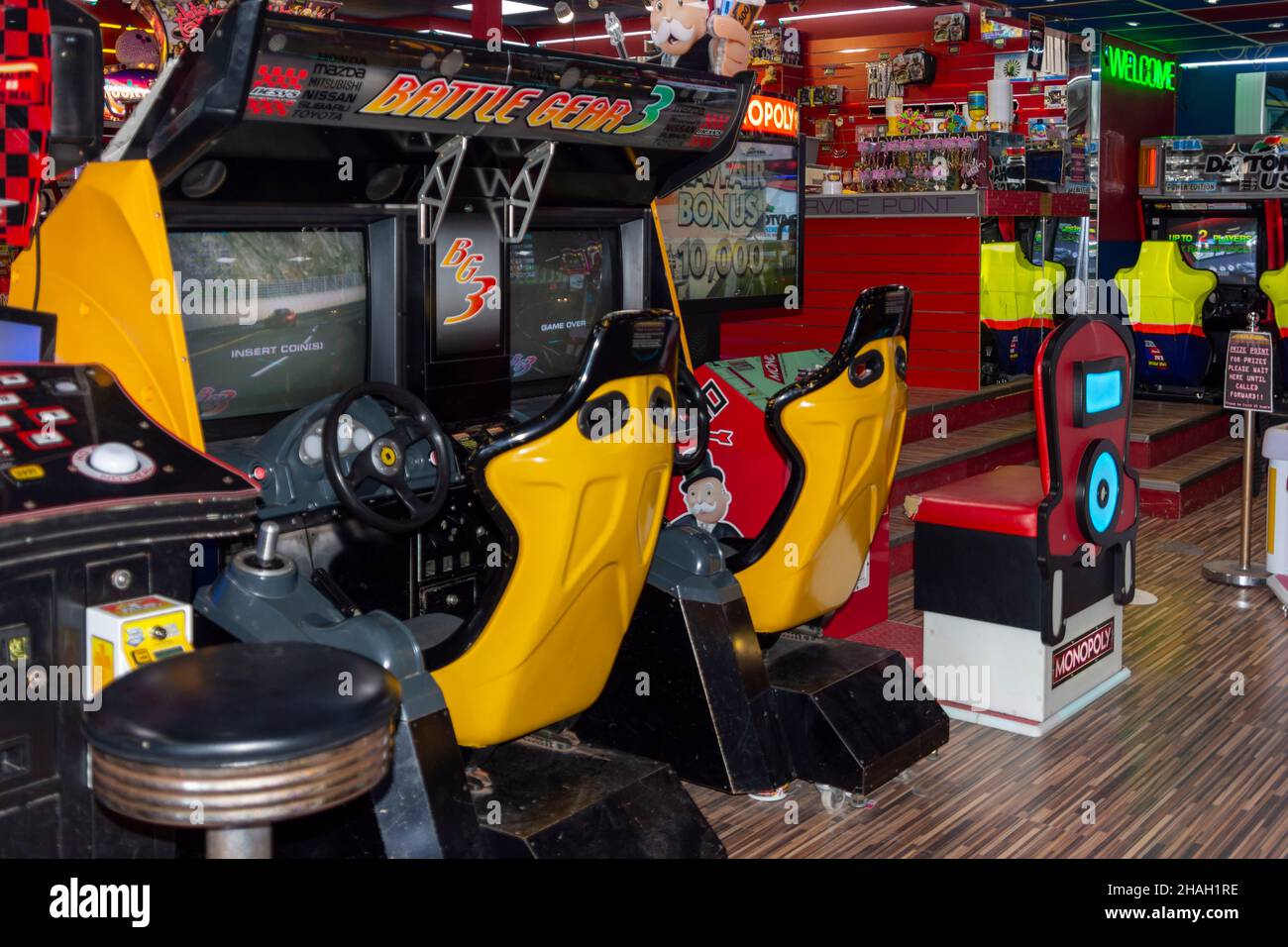 Amusement arcade, Somerset, England, UK Stock Photo - Alamy