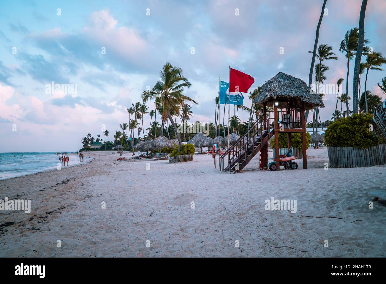 White sand Caribbean Bavaro Beach at Iberostar Grand in Bavaro Stock ...