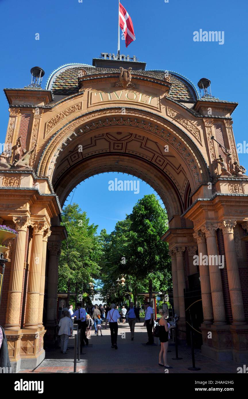 COPENHAGEN, DENMARK - Nov 05, 2021: Big gate of Tivoli, Copenhagen's ...