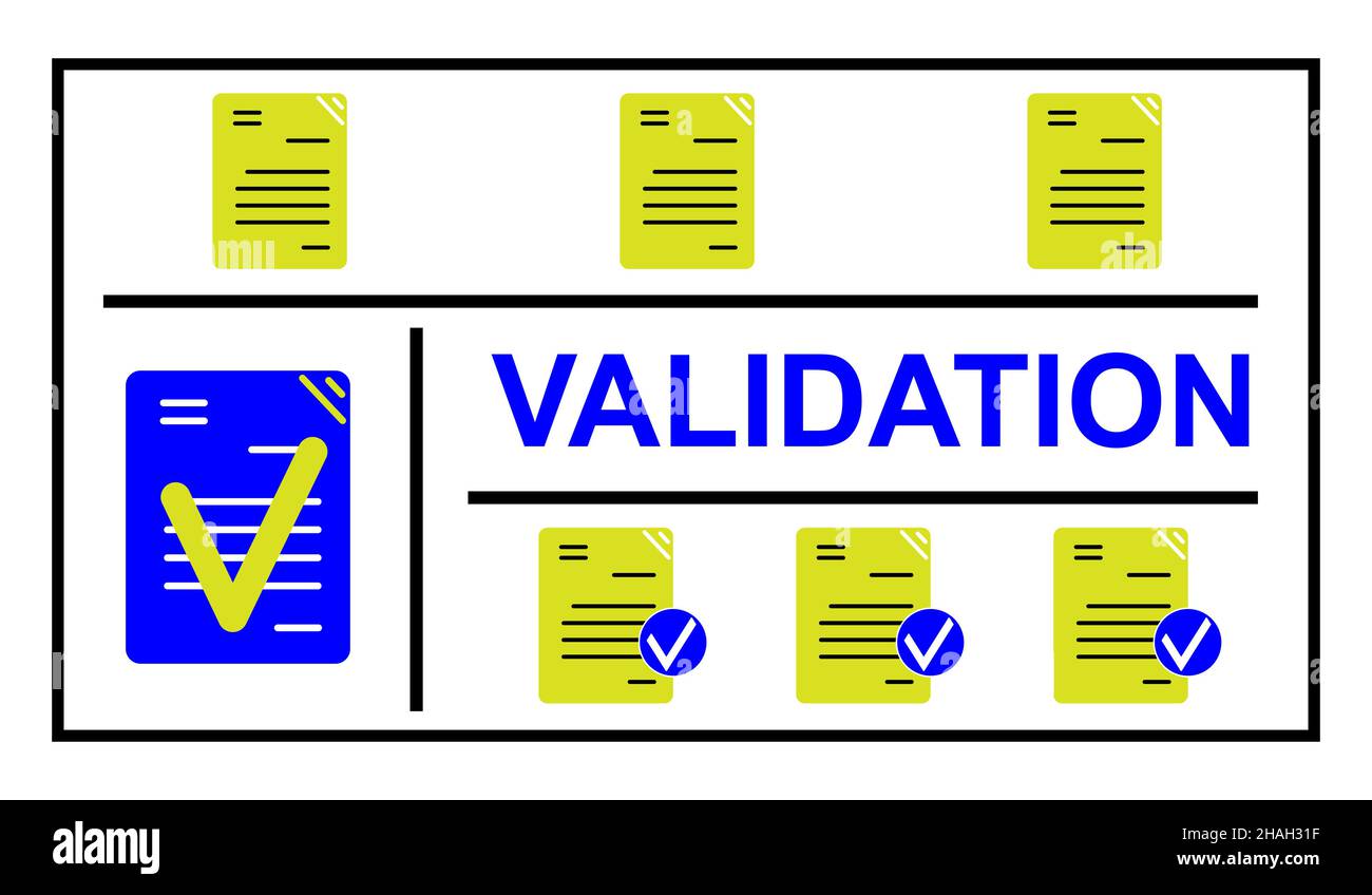Illustration of a validation concept Stock Photo - Alamy