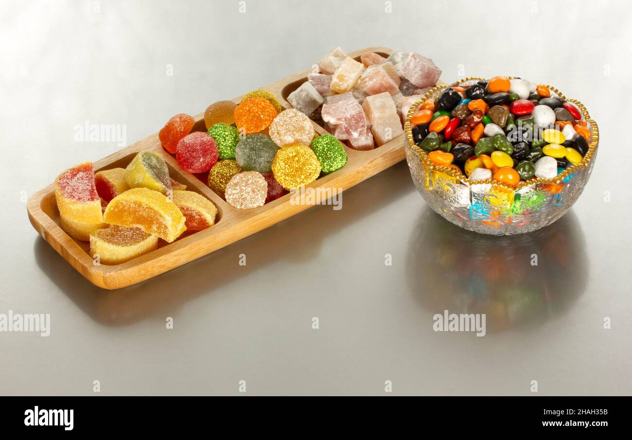 Various Turkish Delight. Chocolate candies Stock Photo - Alamy