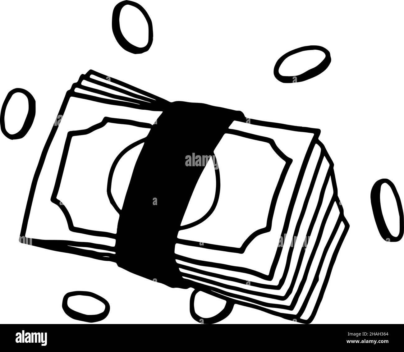 Money bundle stack Black and White Stock Photos & Images - Alamy