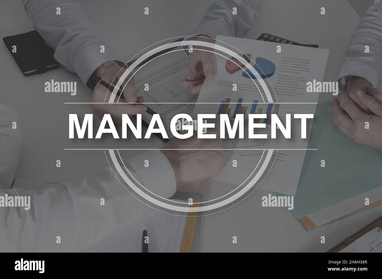 Management concept illustrated by a picture on background Stock Photo ...
