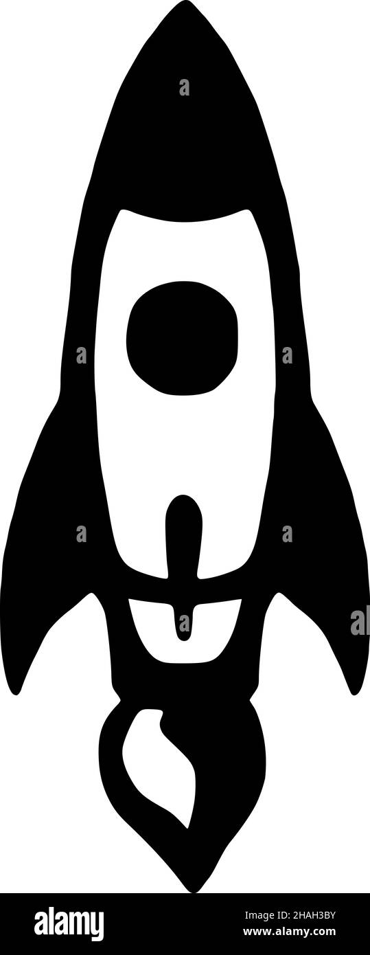 Rocket launch doodle icon. Startup concept. Vector illustration Stock ...