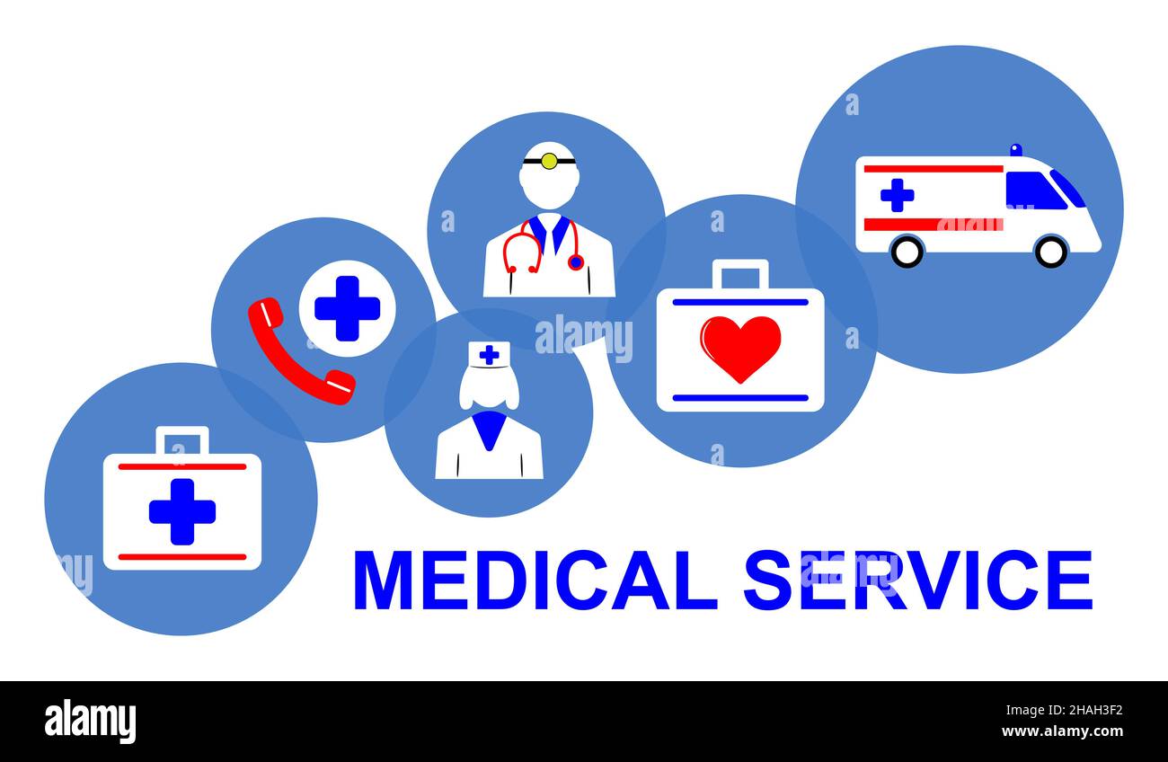 Illustration of a medical service concept Stock Photo - Alamy