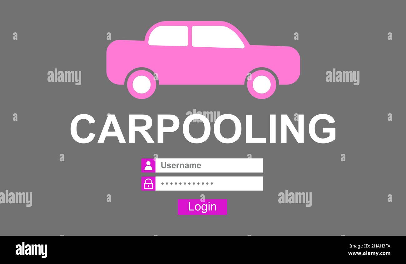 Illustration of a carpooling concept Stock Photo - Alamy