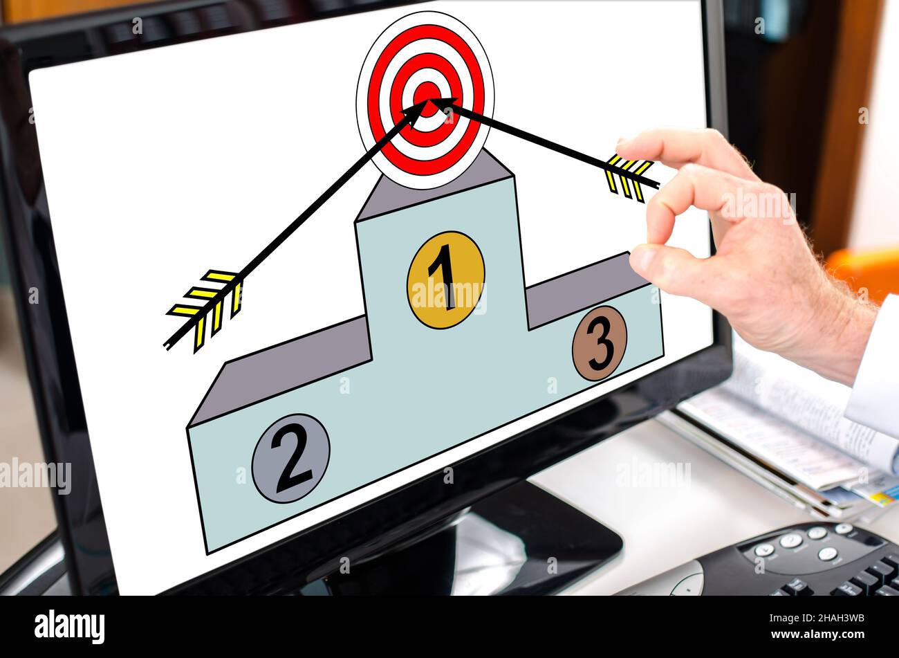Winner concept shown on a computer screen Stock Photo - Alamy