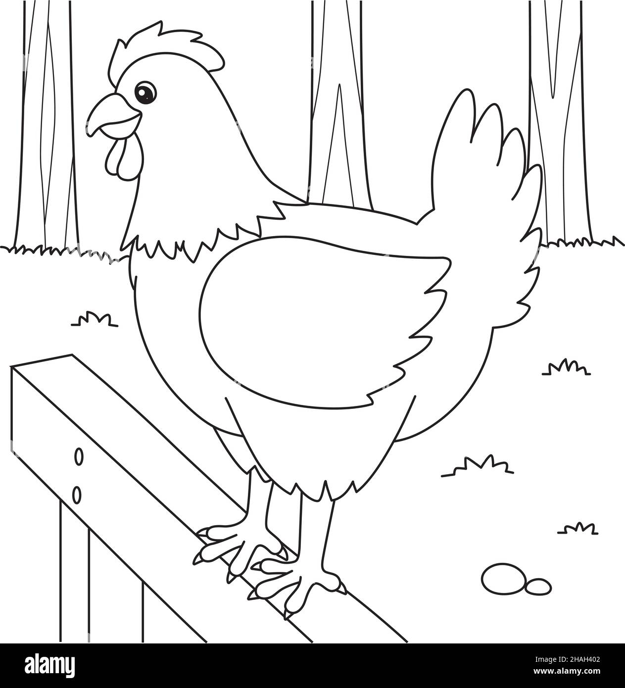 Chicken Coloring Page for Kids Stock Vector Image & Art - Alamy