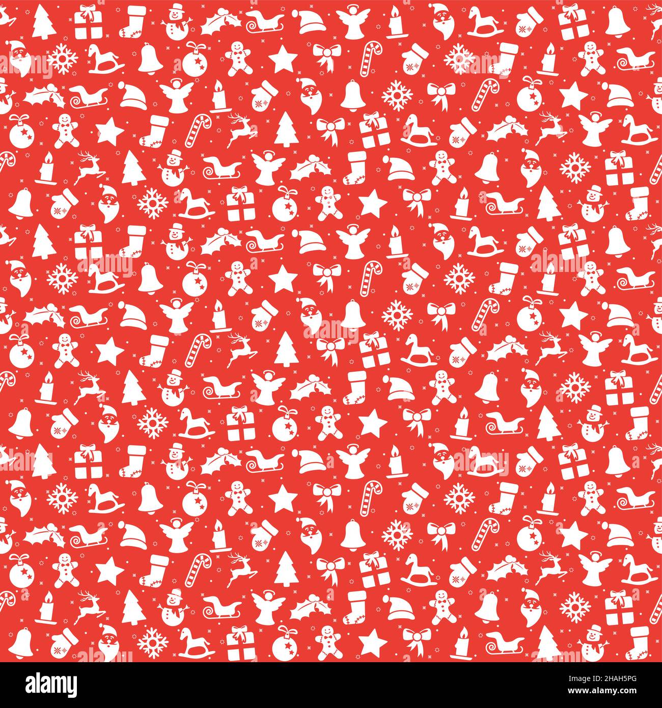 seamless christmas background colored red consists of typical christmas ...