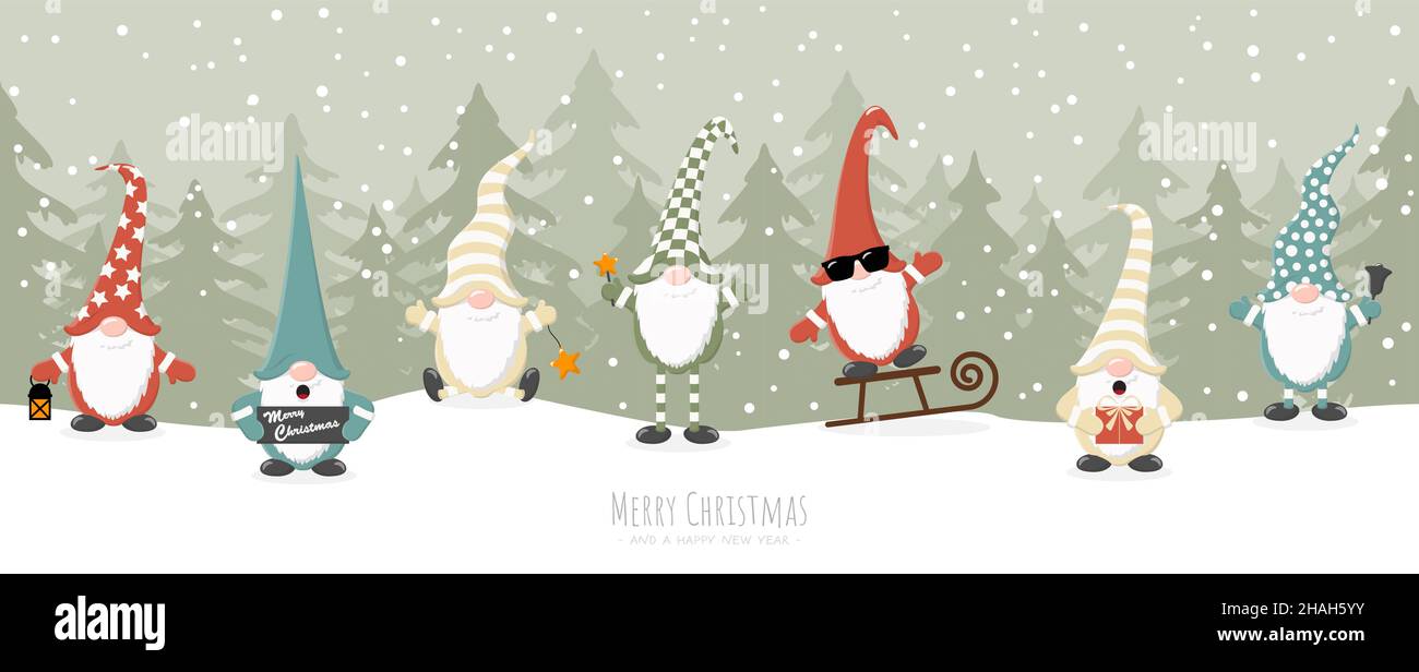 christmas gnomes with different characters for christmas and winter ...