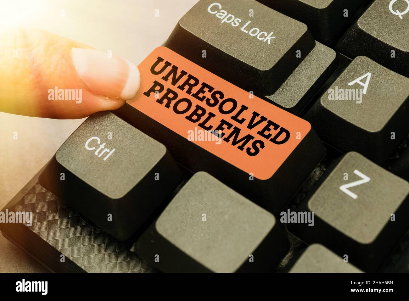 Sign Displaying Unresolved Problems Business Idea Those Queries No One Can Answer Unanswerable