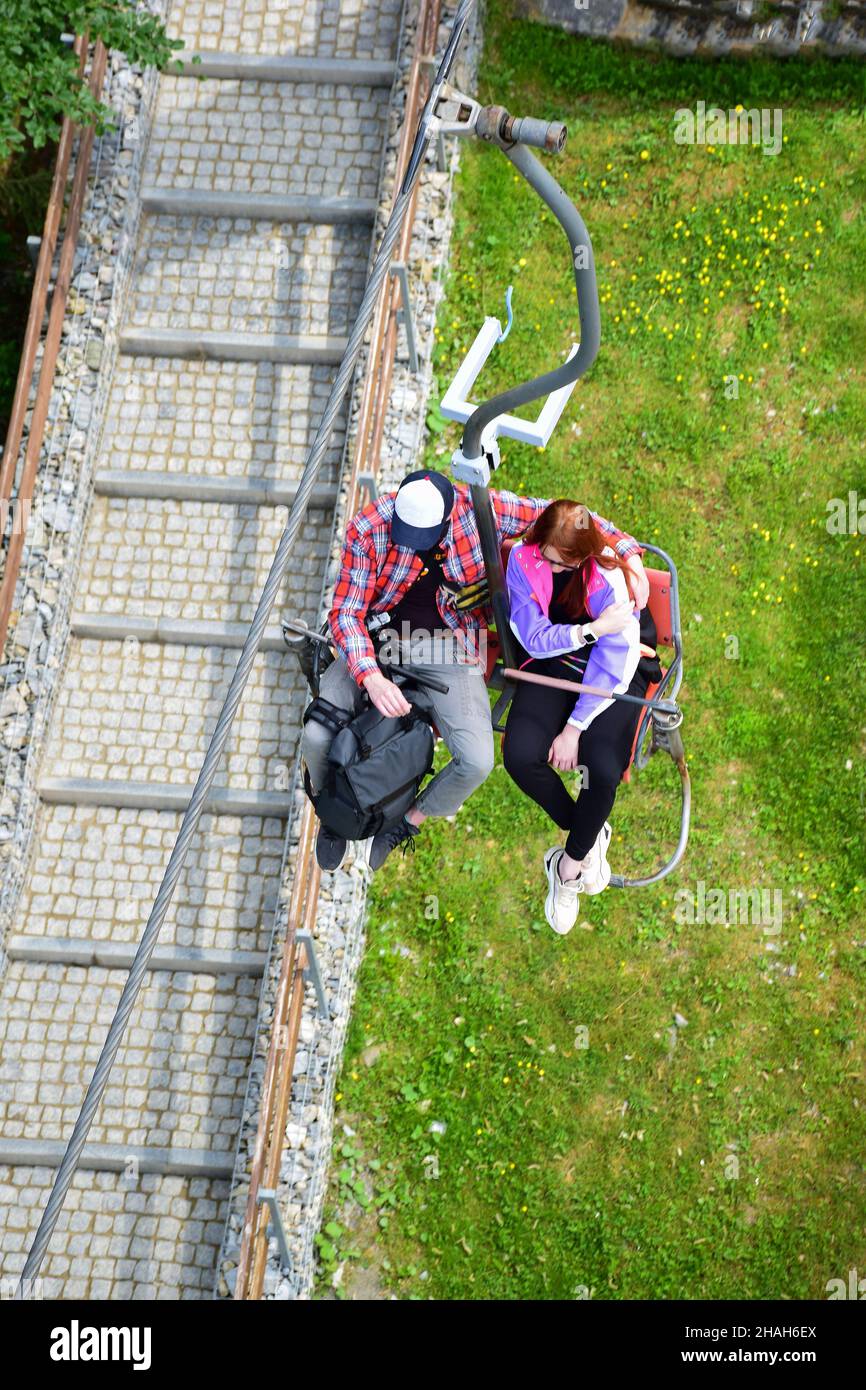 Man lifting woman in air hi-res stock photography and images - Alamy