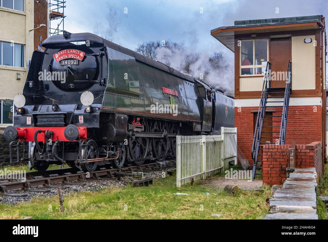 Heritage steam locomotive City of Wells pulls the Santa Special into ...