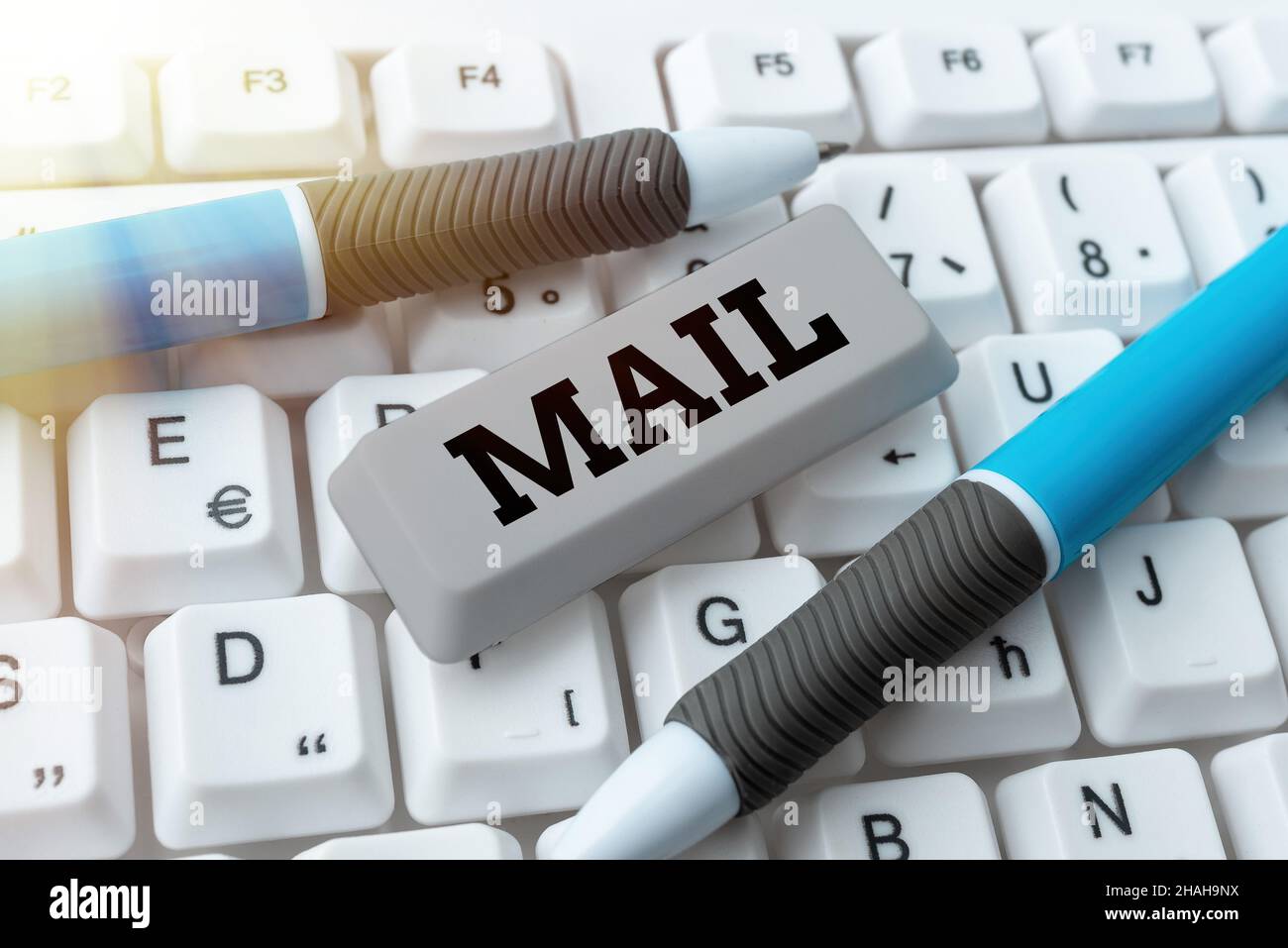 Text sign showing Mail, Word for letters or parcel sent or delivered by ...