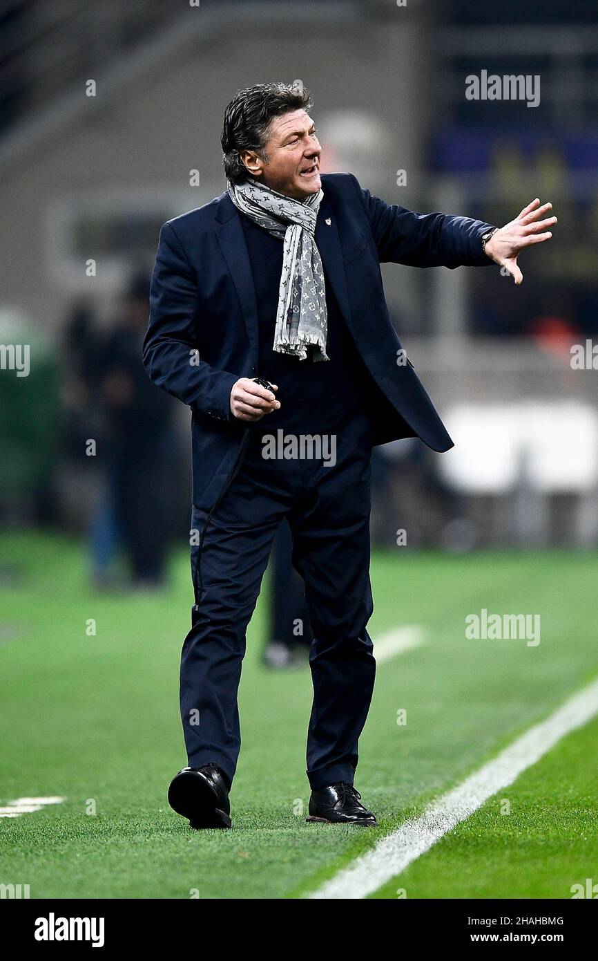 Milan, Italy. 12 December 2021. Walter Mazzarri, head coach of Cagliari ...