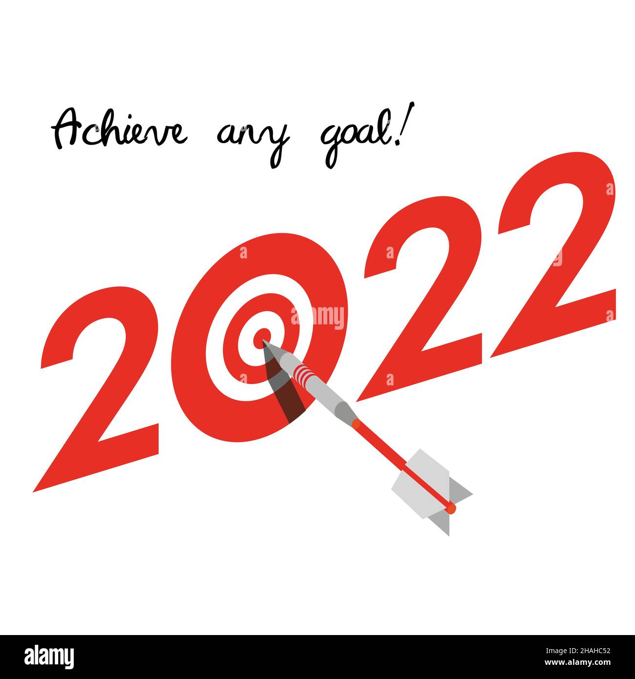 New Year 2022 business concept. Target with dart instead of zero Stock ...