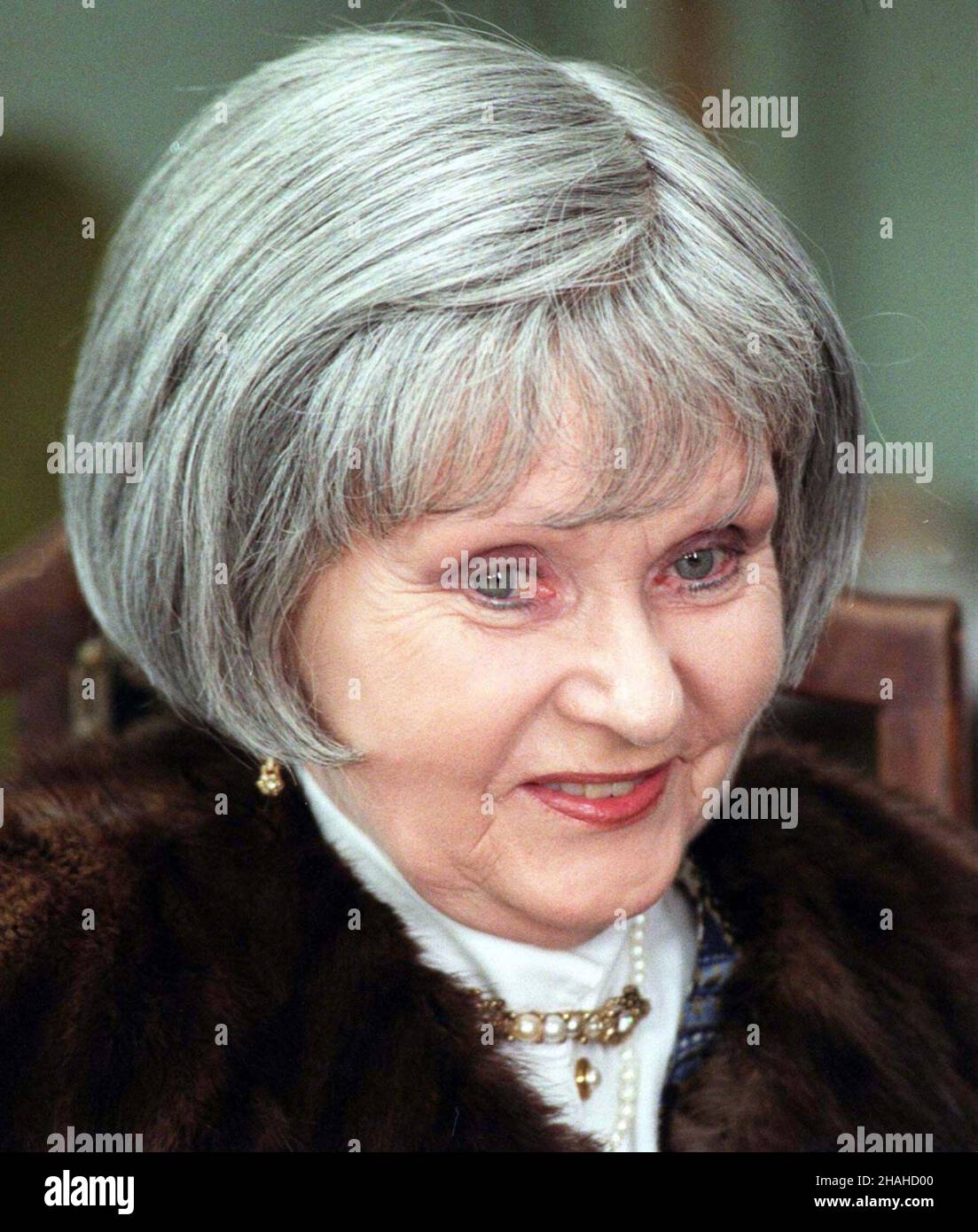 Warszawa, 19.12.2000. Aktorka Barbara Krafftówna. (kru) PAP/Jacek ...