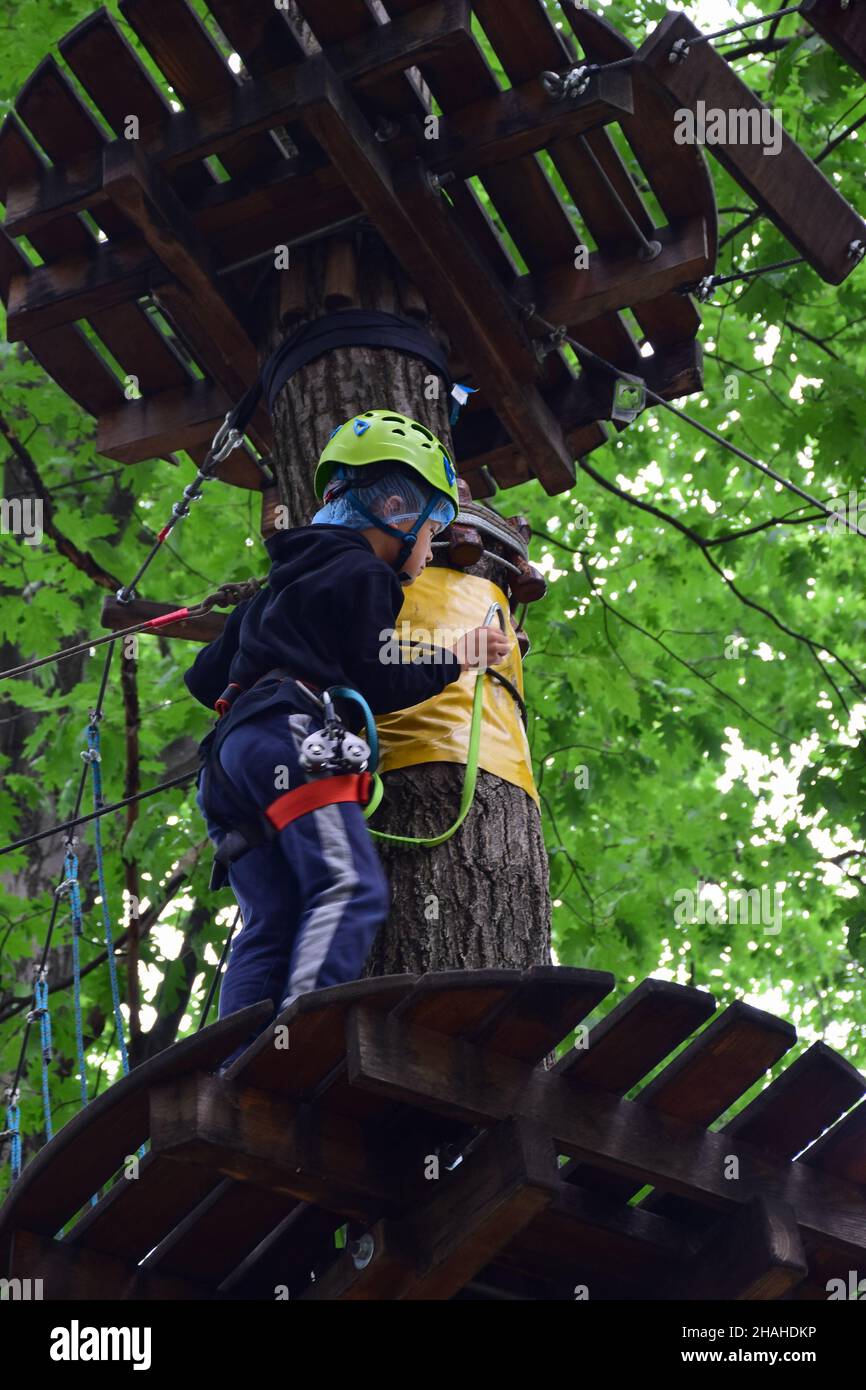 Boy climbs hi-res stock photography and images - Alamy