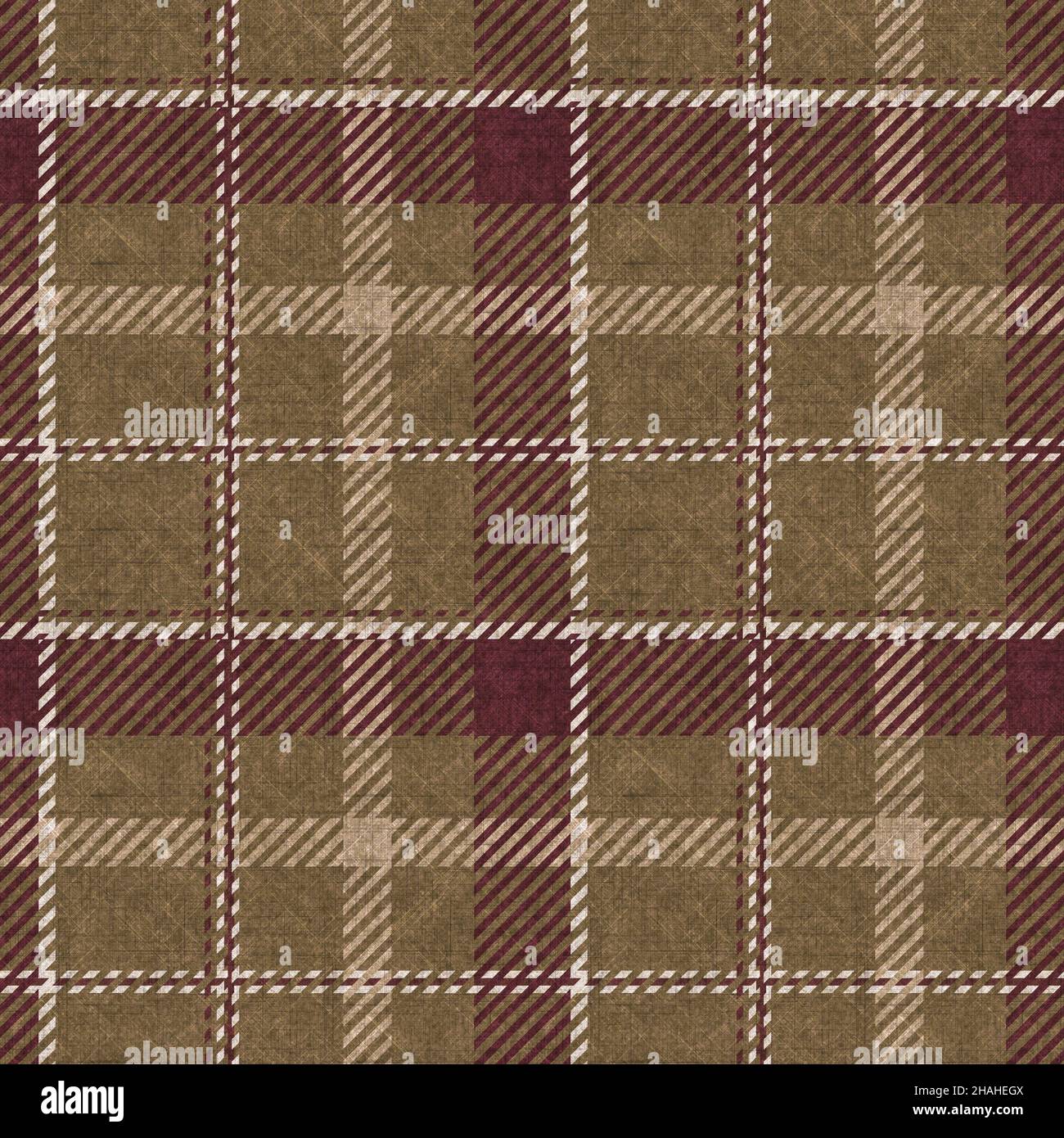 Sepia brown neutral woven plaid texture background. Seamless old worn ...