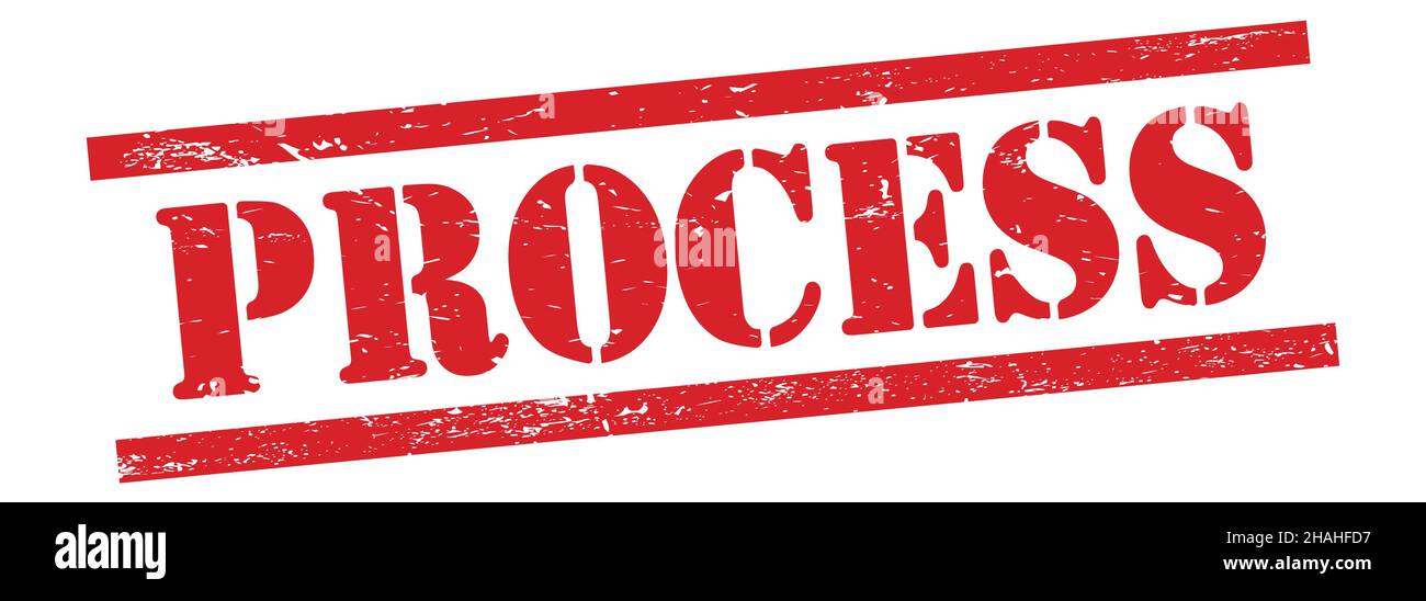 PROCESS text on red grungy vintage rubber stamp Stock Photo - Alamy