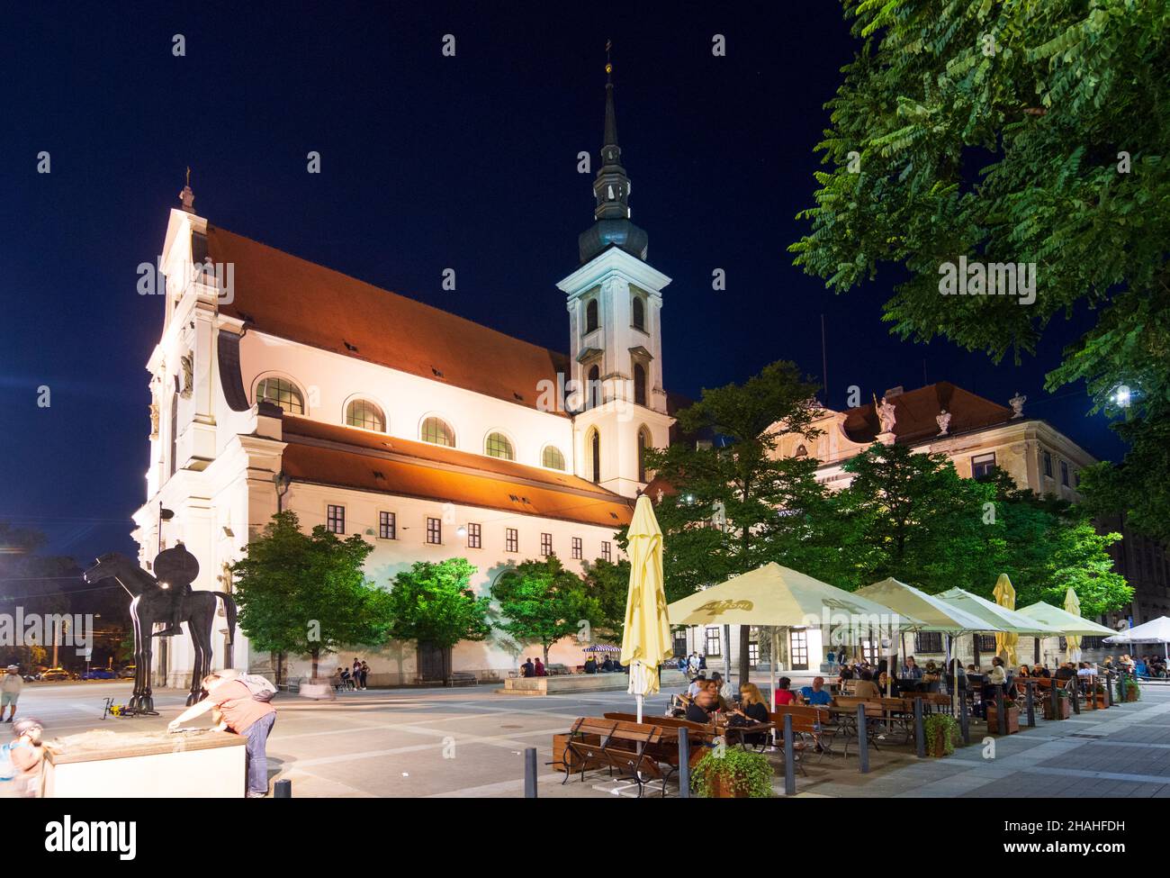 Brno (Brünn): equestrian statue "Courage", Moravian Square (Moravske ...