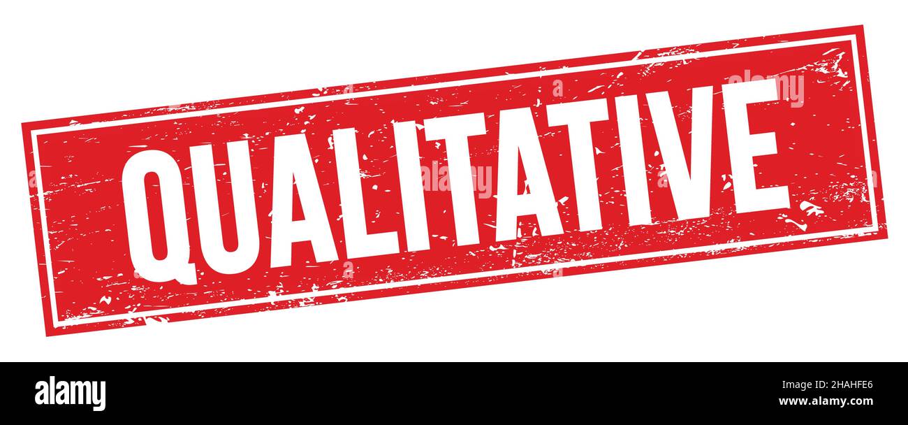 QUALITATIVE text on red grungy rectangle stamp sign Stock Photo - Alamy