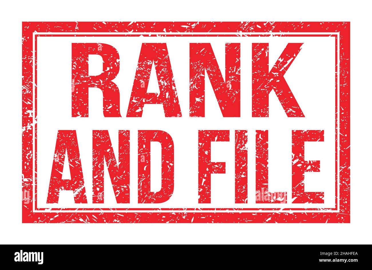 RANK AND FILE, words written on red rectangle stamp sign Stock Photo ...