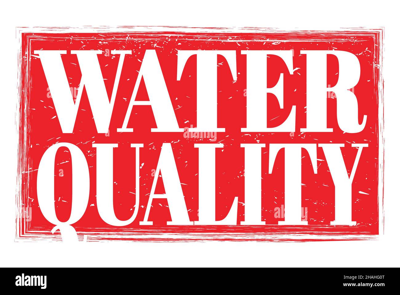 WATER QUALITY, words written on red grungy stamp sign Stock Photo - Alamy