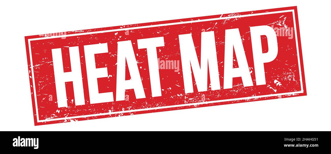 HEAT MAP text on red grungy rectangle stamp sign Stock Photo - Alamy