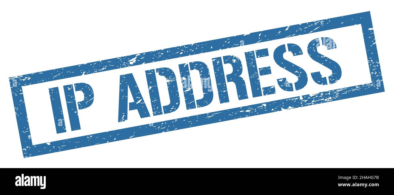 IP ADDRESS blue grungy rectangle stamp sign Stock Photo - Alamy