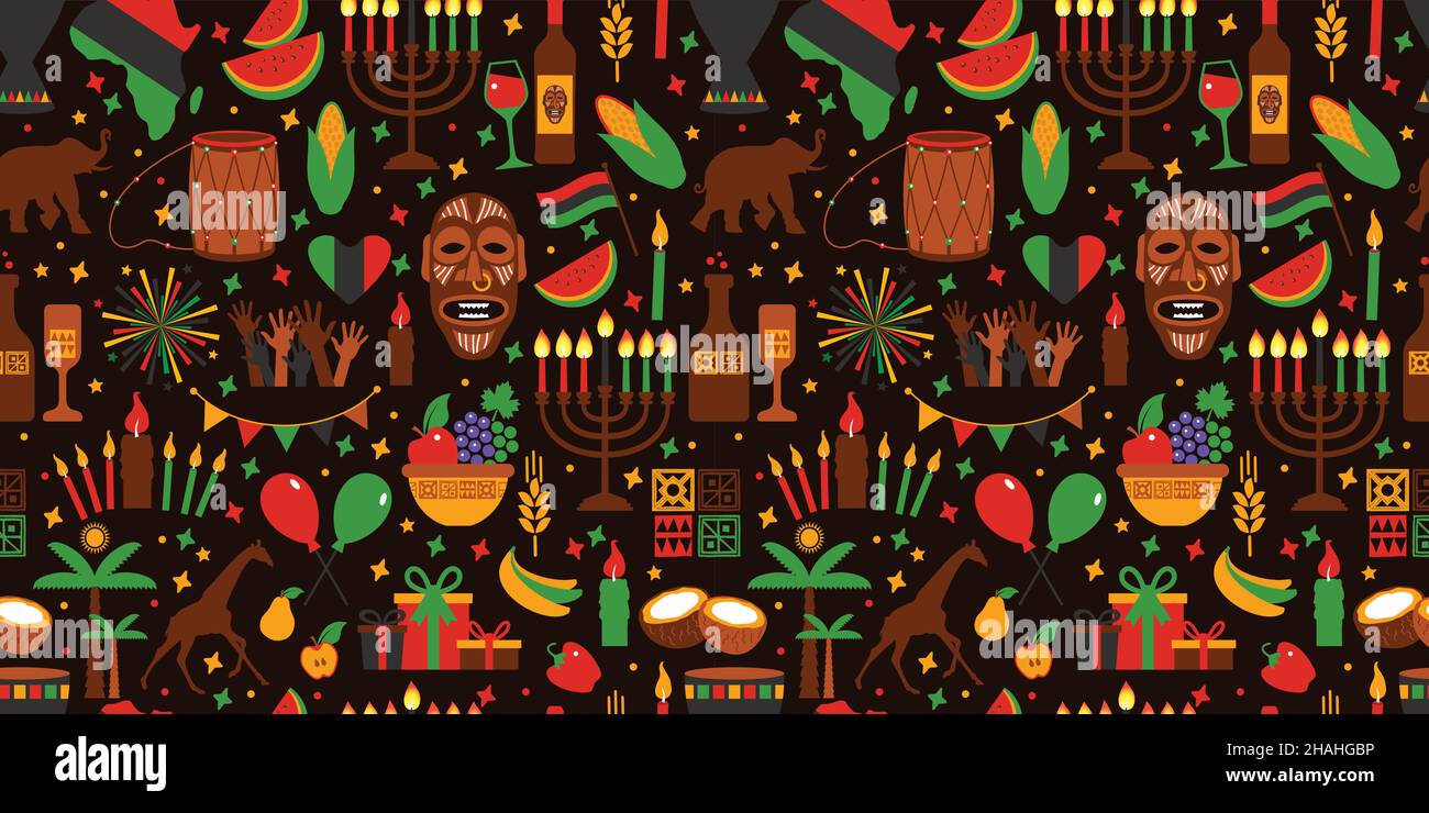 Kwanzaa Seamless pattern for Kwanzaa with traditional colored Stock ...