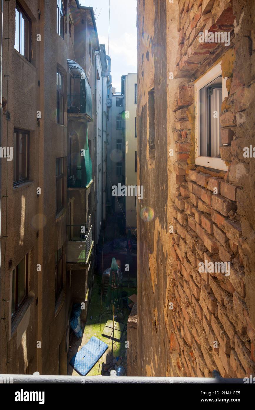 Narrow gap between residential houses hi-res stock photography and ...