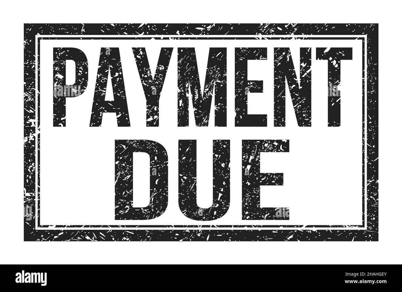 PAYMENT DUE, words written on black rectangle stamp sign Stock Photo ...