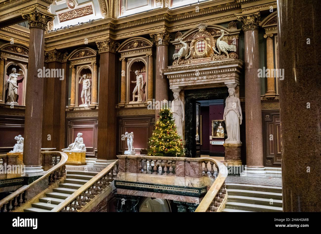 The Founder's Entrance at The Fitzwilliam Museum in Cambridge UK seen ...