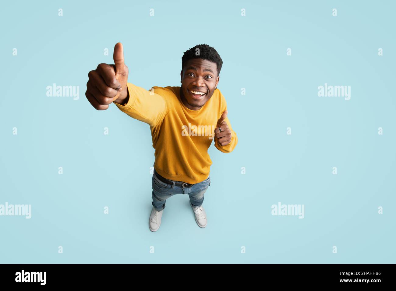 Joyful african american guy hi-res stock photography and images - Alamy