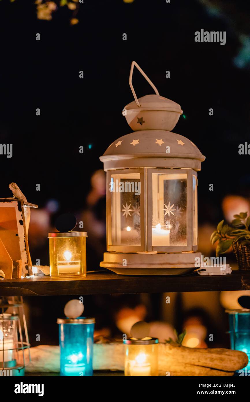 Candle light up illumination at night Stock Photo - Alamy