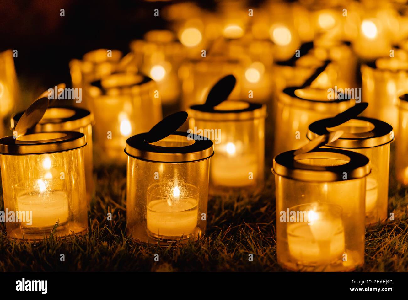 Candle light up illumination at night Stock Photo - Alamy