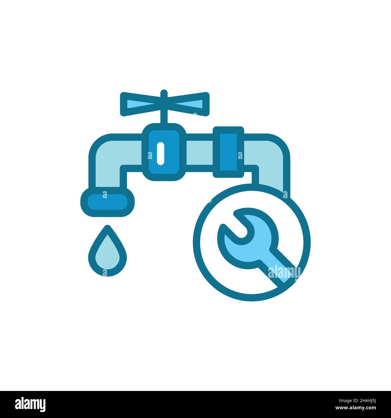 Install plumbing color line icon. Handyman service. Isolated vector ...