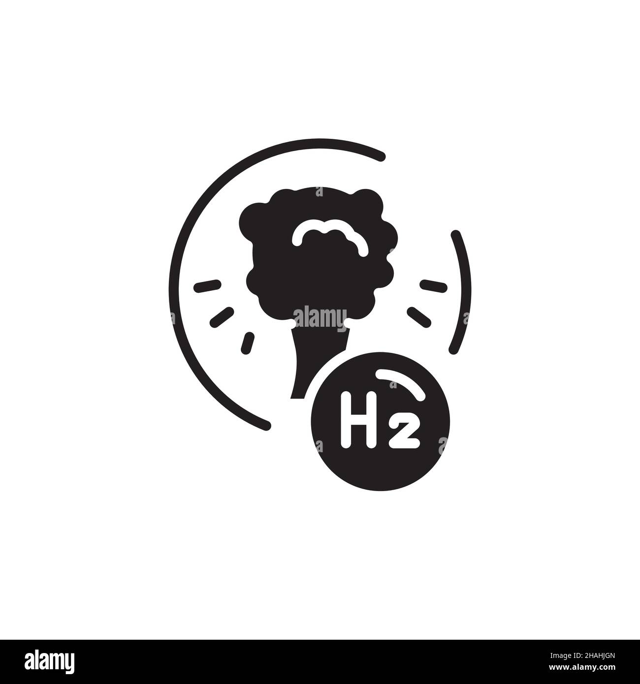 Blue H2 color line icon. Hydrogen energy. Isolated vector element ...