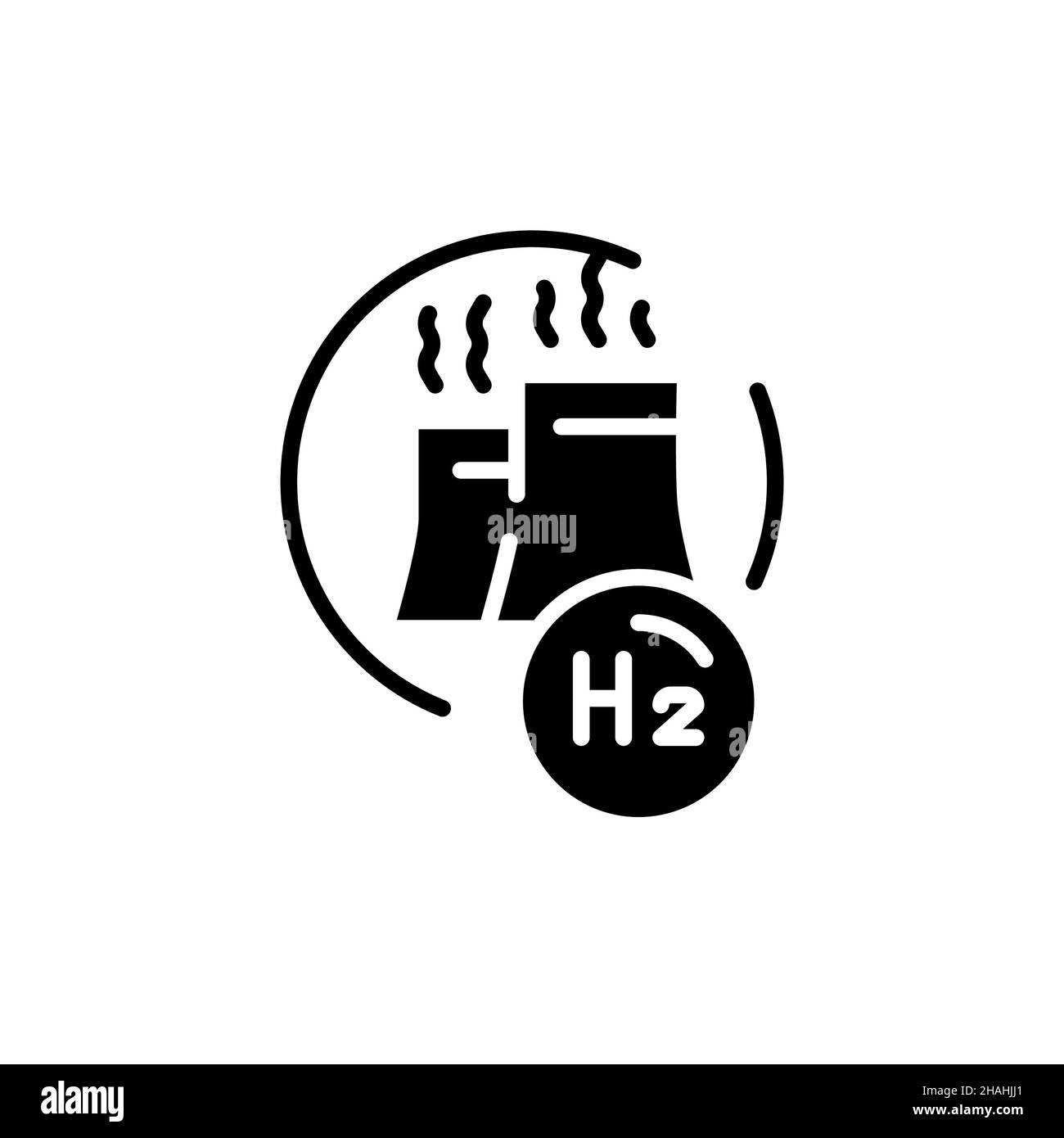 Brown H2 color line icon. Hydrogen energy. Isolated vector element ...