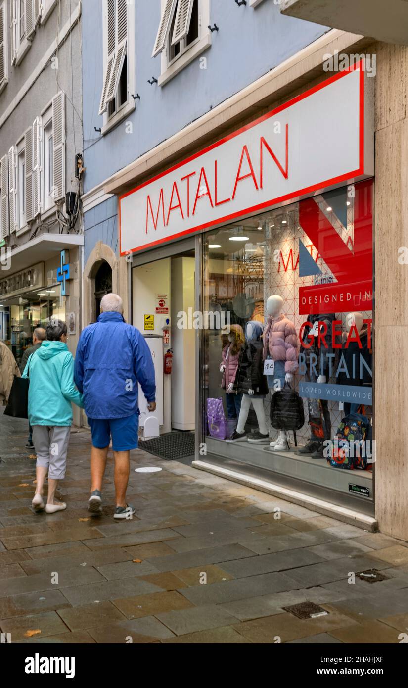 Matalan shop front, Gibralter and people shopping Stock Photo - Alamy
