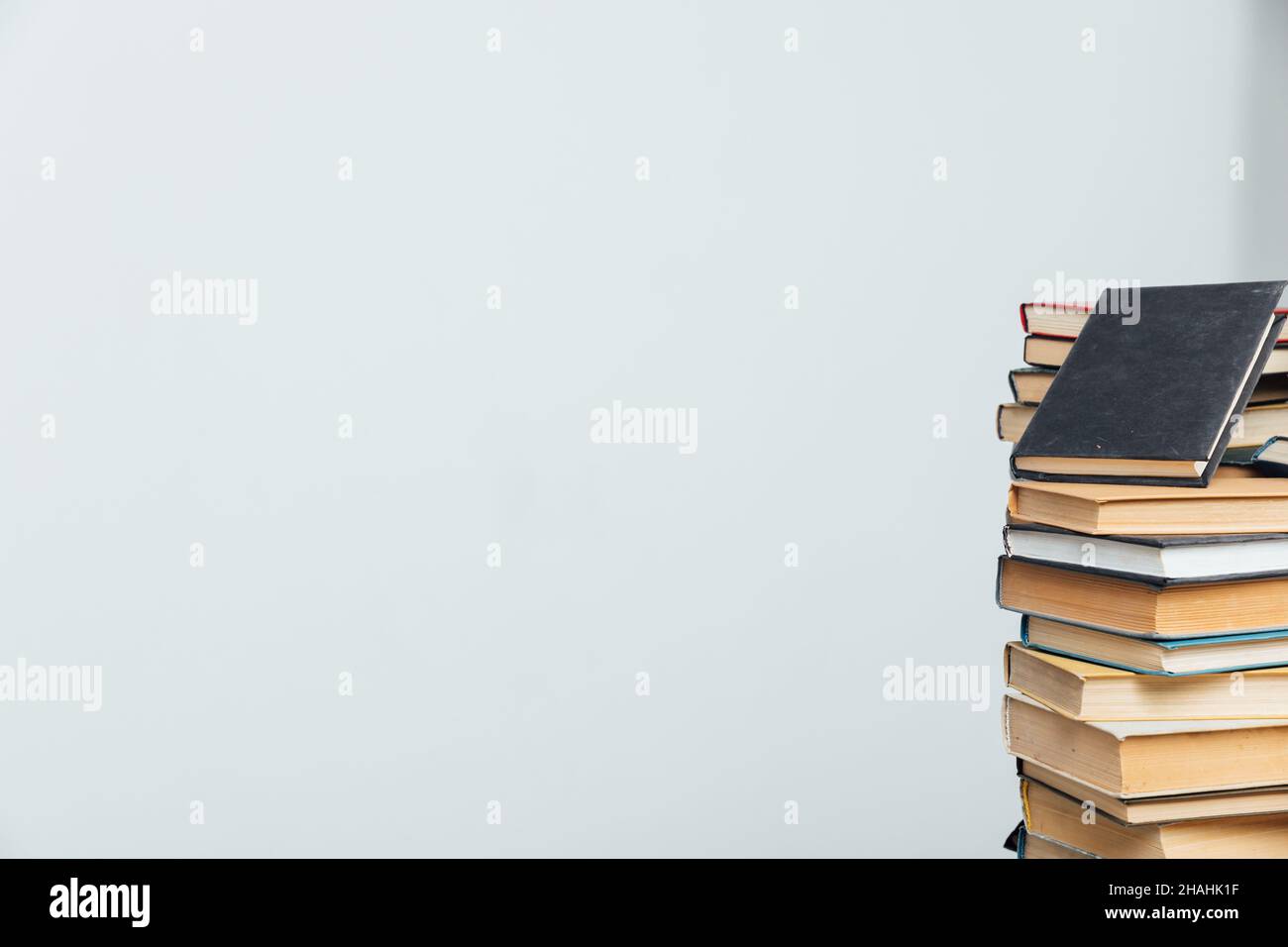 educational books for studying in the university library on a white ...