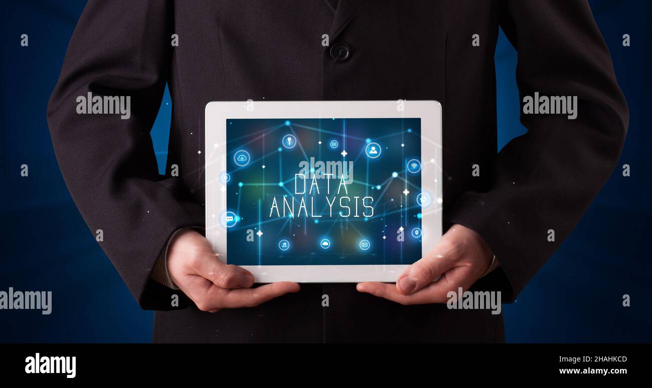 Person holding tablet, security concept Stock Photo - Alamy